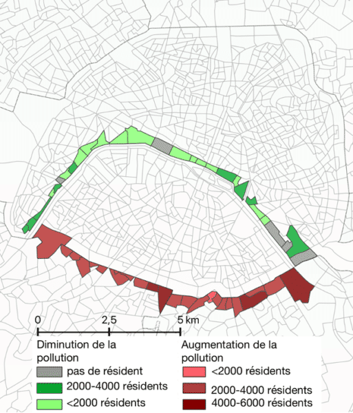 Less cars in central Paris, more pollution on the outskirts ...